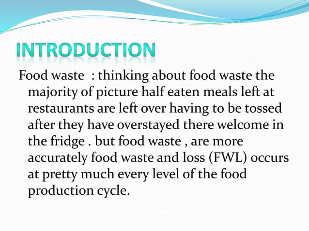 Reduce food waste | PPTX