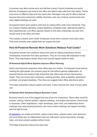 Reducing Fuel Costs with AI-Powered Remote Work Solutions for ...