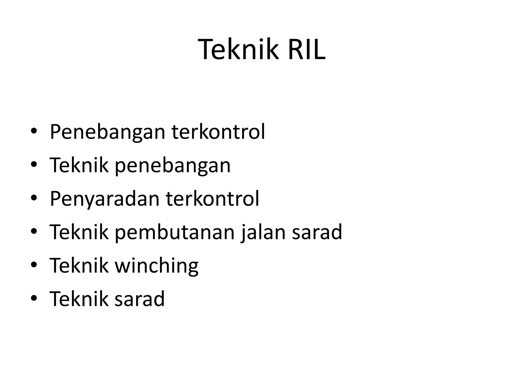 Reduce impact logging materi kuliah pemanenan hutan | PPTX