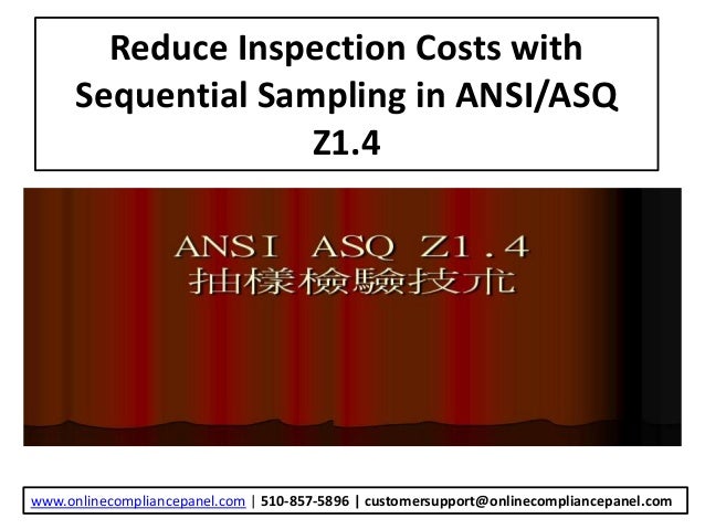 Reduce Inspection Costs with Sequential Sampling in ANSI/ASQ Z1.4