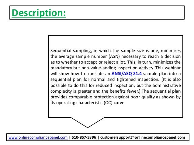 Reduce Inspection Costs with Sequential Sampling in ANSI/ASQ Z1.4