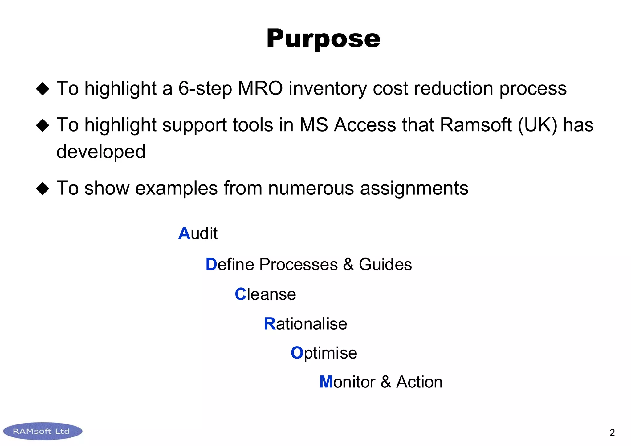 Reduce mro inventory costs ppt | PDF