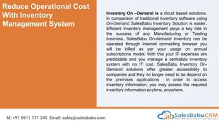 Reduce operational cost with inventory management system | PPT