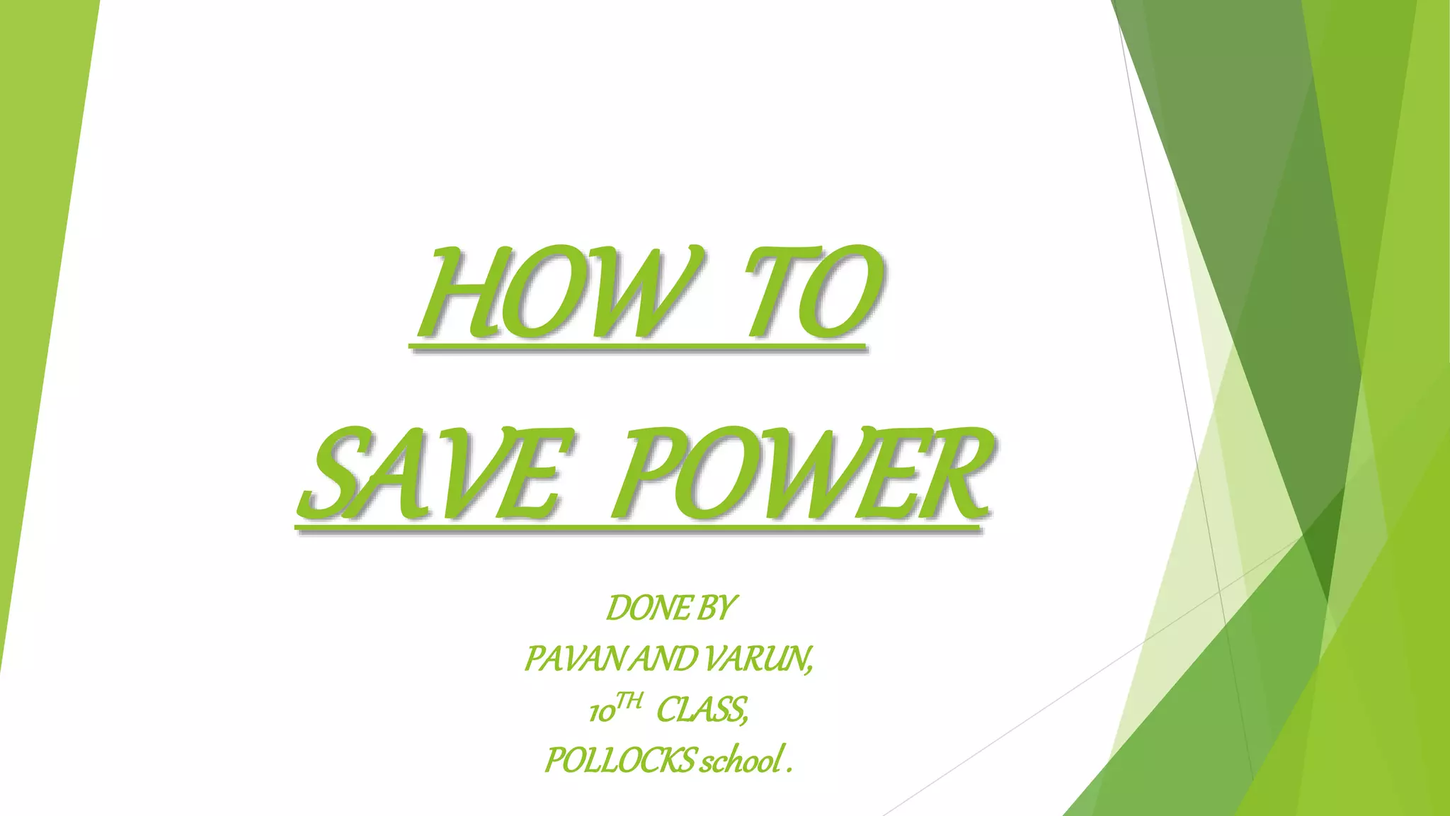 Reduce power consumption | PPTX