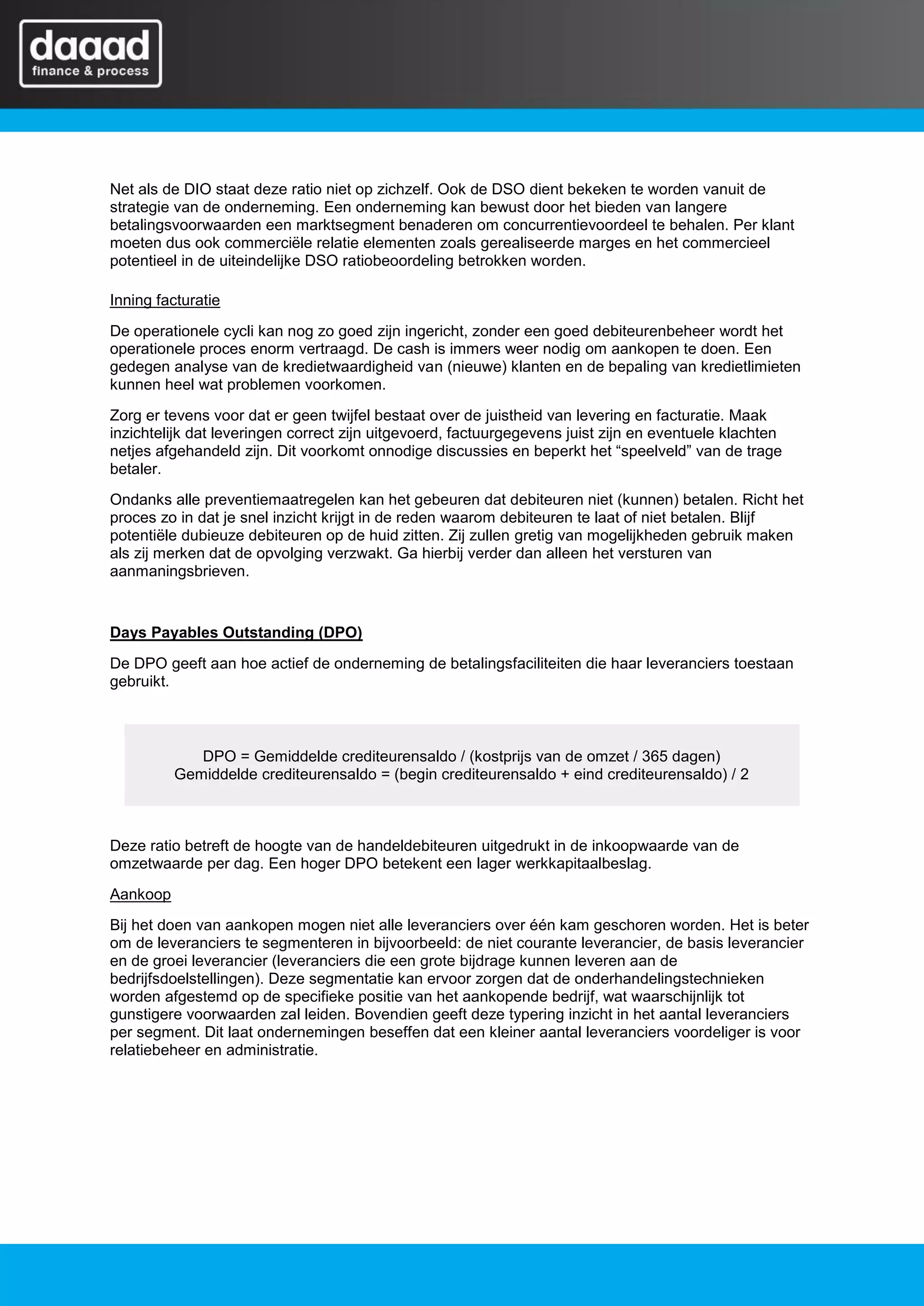 Reduceren van Werkkapitaal | PDF