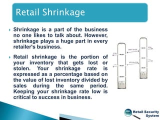 Reduce retail shrinkage s | PPT