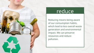 _Reduce, Reuse, Recycle Presentation in Green and White Illustrative ...