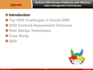 Reduce sod access violations with effective roles management techniques ...