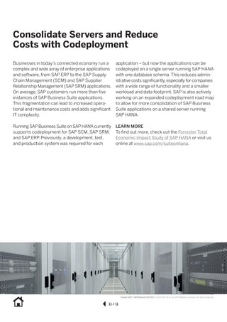 Reduce TCO with SAP Business Suite powered by SAP HANA | PDF
