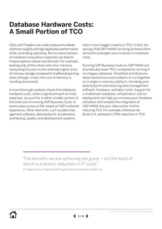 Reduce TCO with SAP Business Suite powered by SAP HANA | PDF