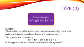 Reducible equation to quadratic form | PPTX