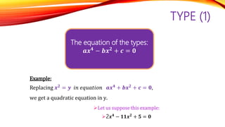 Reducible equation to quadratic form | PPTX