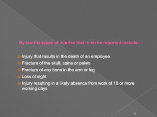 Reducing and minimizing workplace injuries | PPTX