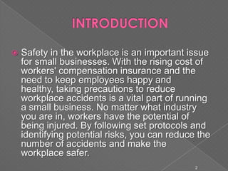 Reducing and minimizing workplace injuries | PPTX