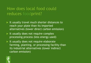 Reducing Carbon Foodprint - Carbon footprint dan local food 1 1 | PPTX