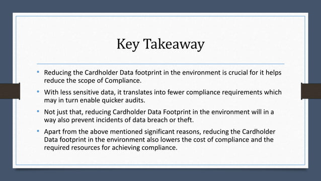 Reducing cardholder data footprint with tokenization and other techniques | PPTX