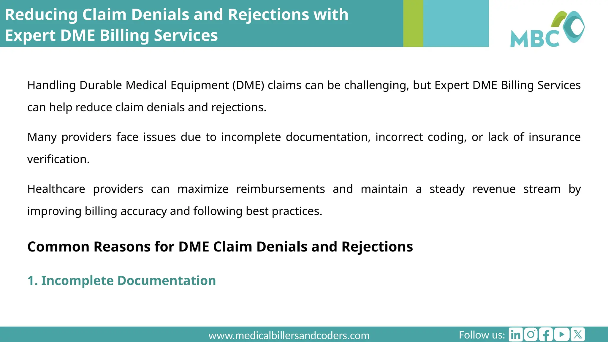 Reducing Claim Denials and Rejections with Expert DME Billing Services.pptx