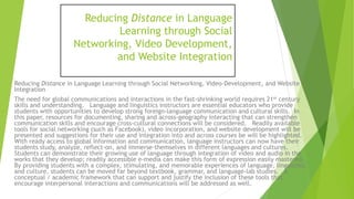 Reducing Distance in Language Learning (using technologies) | PPTX