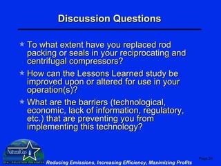 Reducing Emissions From Compressor Seals | PPT