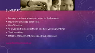 Reducing employee absence.....5 Quick Wins | PPT