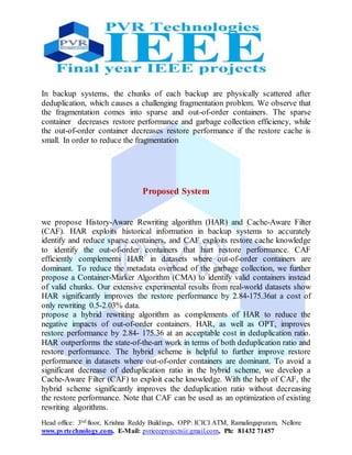 Reducing fragmentation for in line deduplication | DOCX