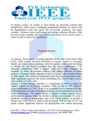 Reducing fragmentation for in line deduplication | PDF