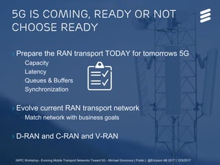 Reducing RAN infrastructure resources by leveraging 5G RAN Transport Technologies | PPT