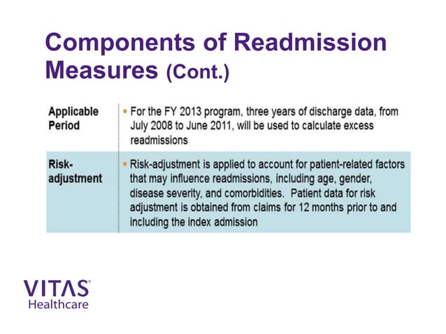 Reducing Readmissions and Length of Stay | VITAS Healthcare | PPTX
