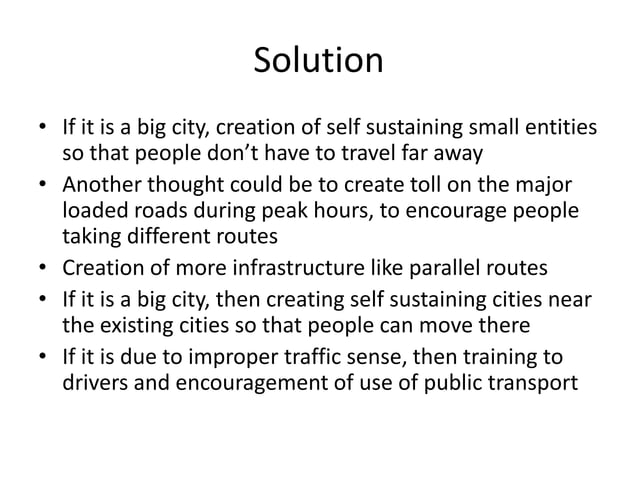 Reducing traffic congestion | PPTX