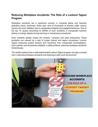 Reducing Workplace Accidents_ The Role of a Lockout Tagout Program | PDF