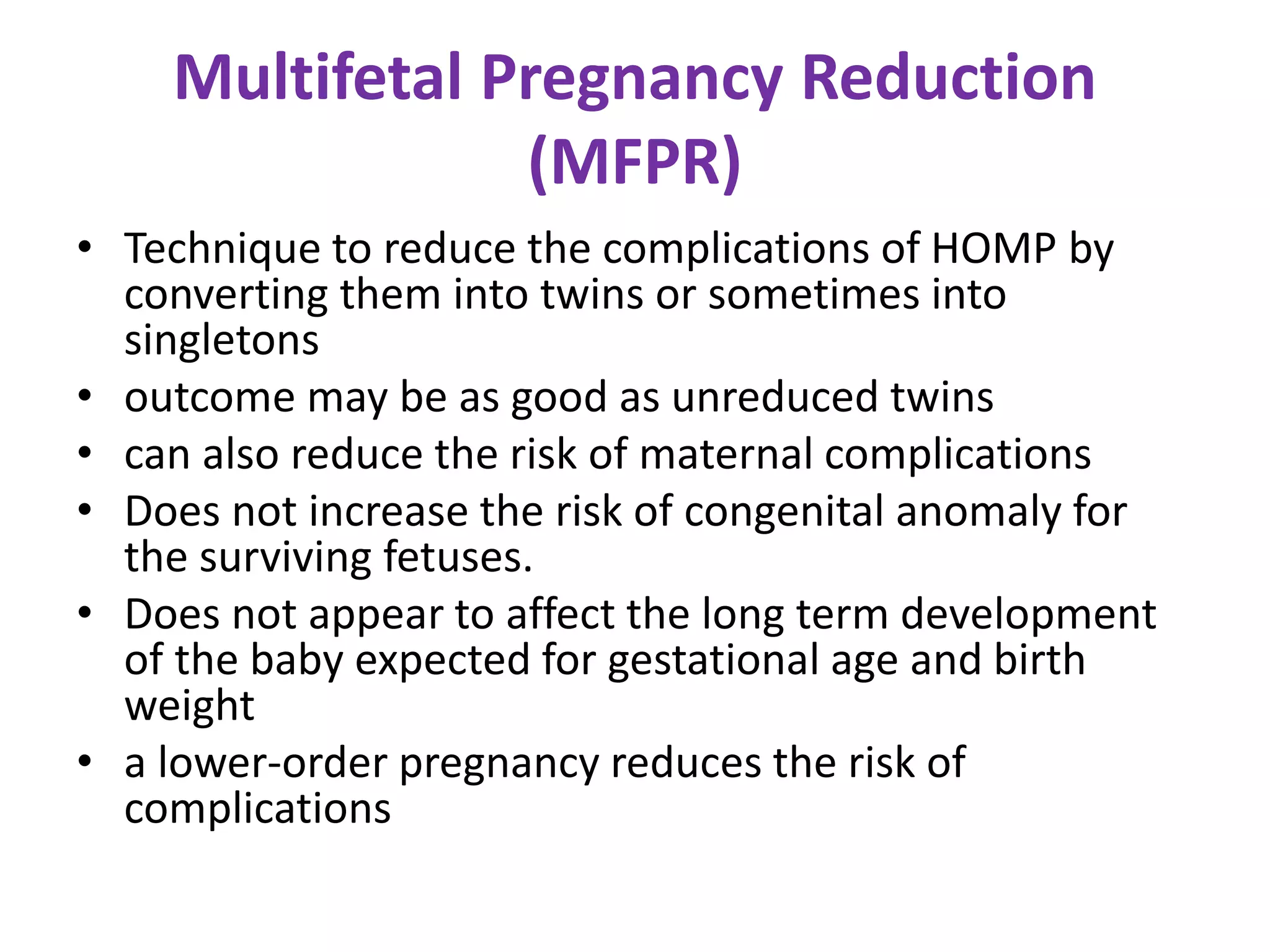 Multifoetal reduction in Infertility | PPTX