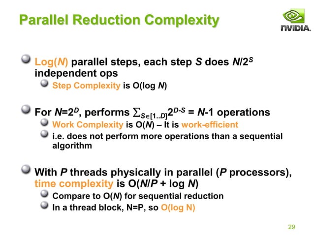 Optimizing Parallel Reduction in CUDA : NOTES | PDF