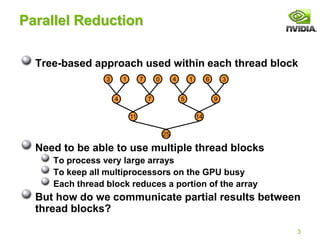 Optimizing Parallel Reduction in CUDA : NOTES | PDF