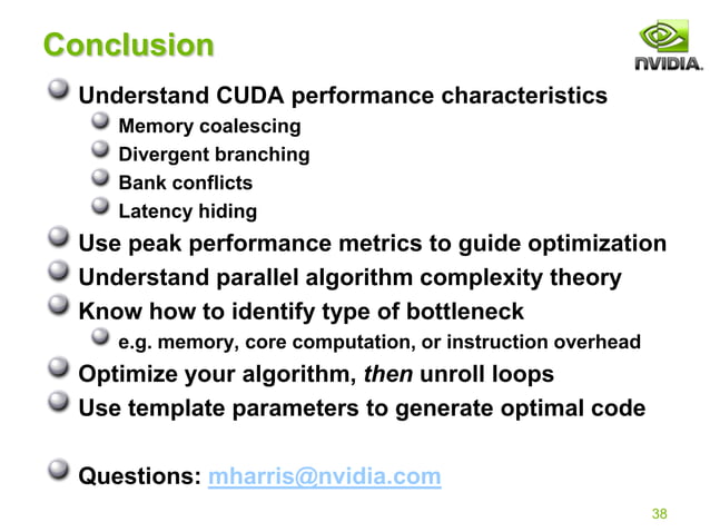 Optimizing Parallel Reduction in CUDA : NOTES | PDF