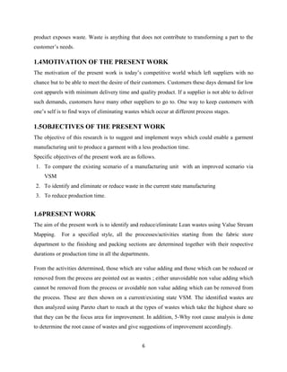 Reduction in production time via Value Stream Mapping in garment ...