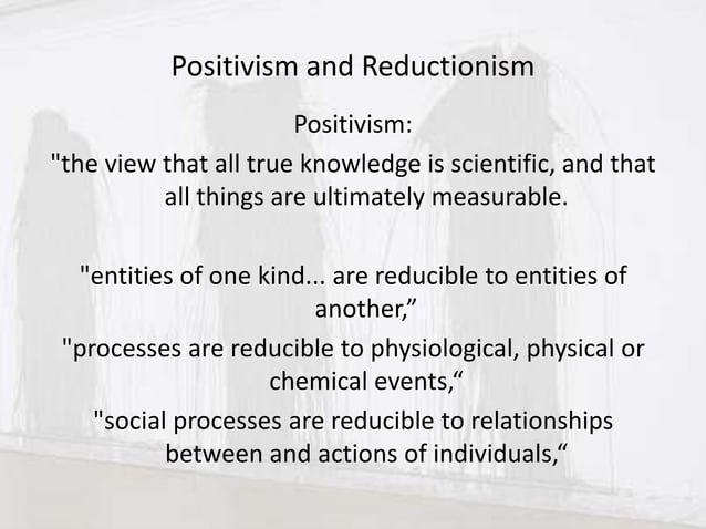 Reductionism revisited | PPT