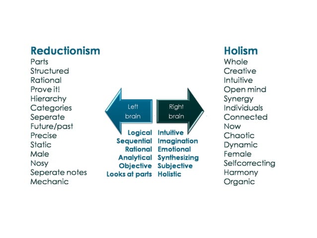 Reductionism vs holism | KEY