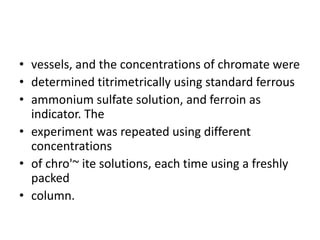 Reduction of chromate | PPTX
