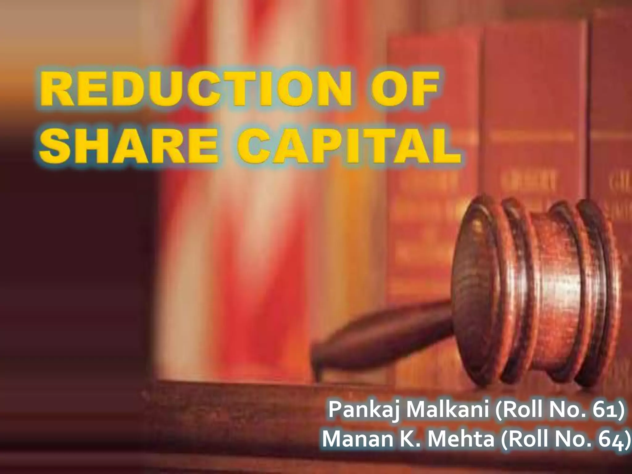 Reduction of share capital | PPTX