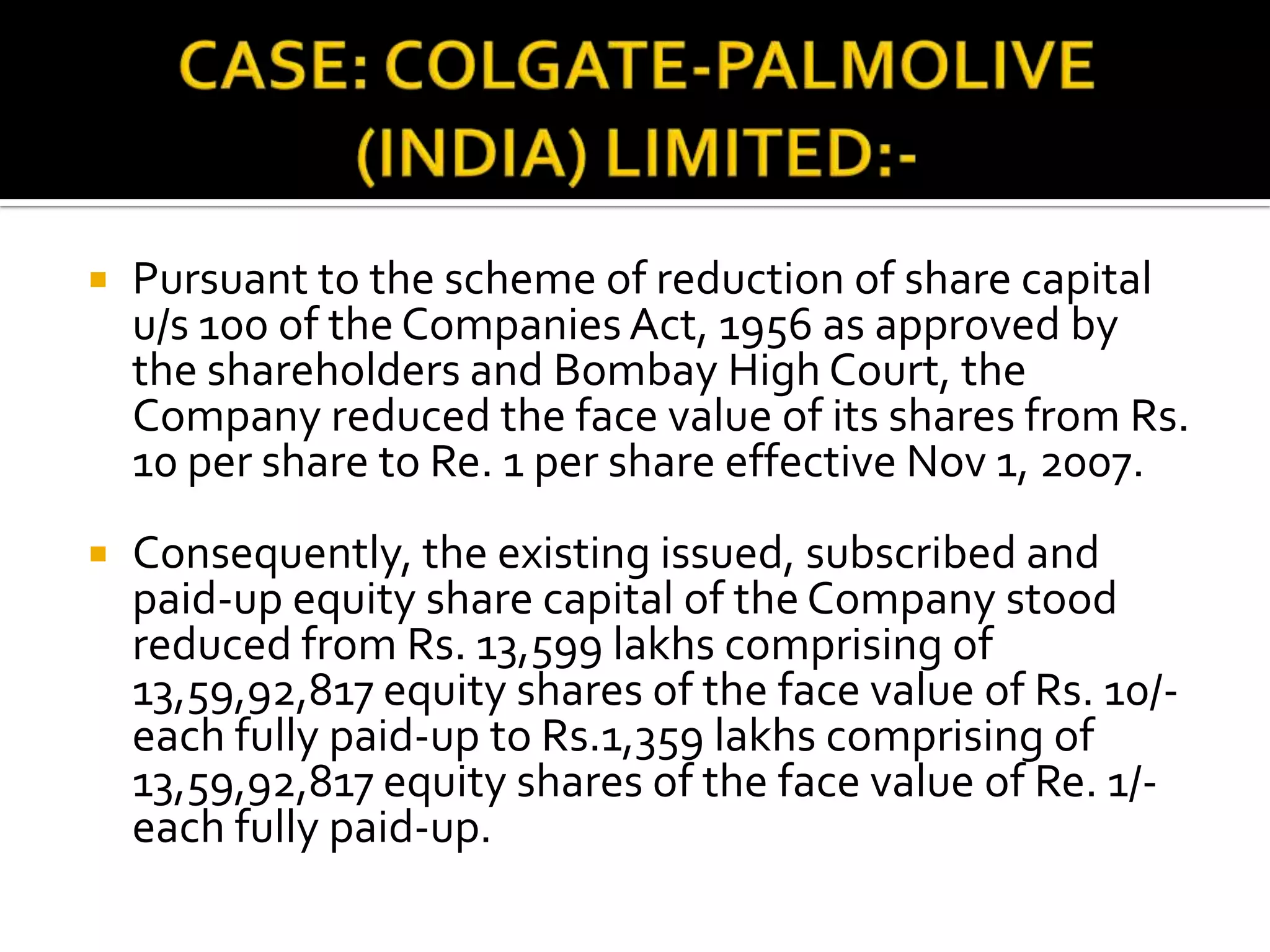 Reduction of share capital | PPTX