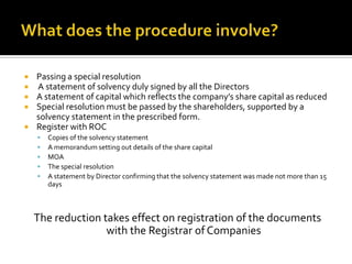 Reduction of share capital | PPTX