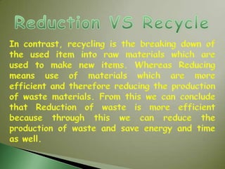 Reduction Of Waste | PPTX