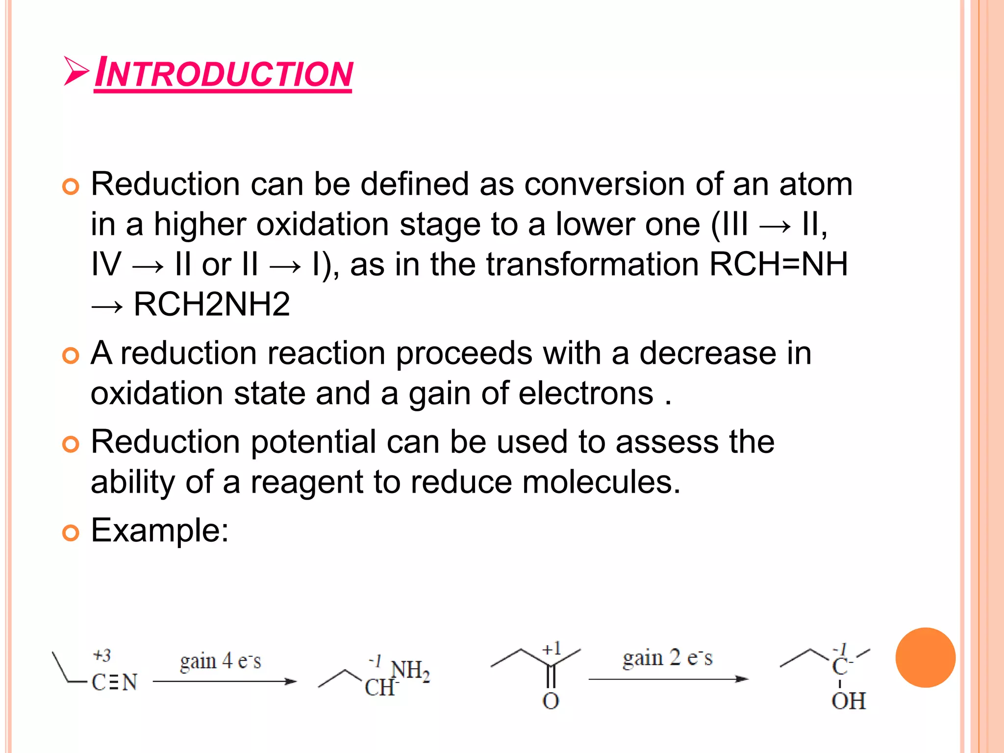 Reduction reactions | PPTX