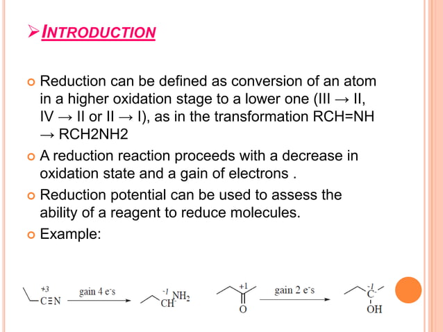Reduction reactions | PPTX