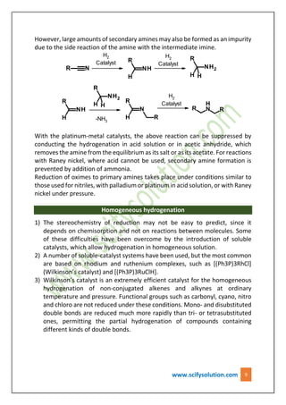 Reduction using catalytic hydrogenation | PDF