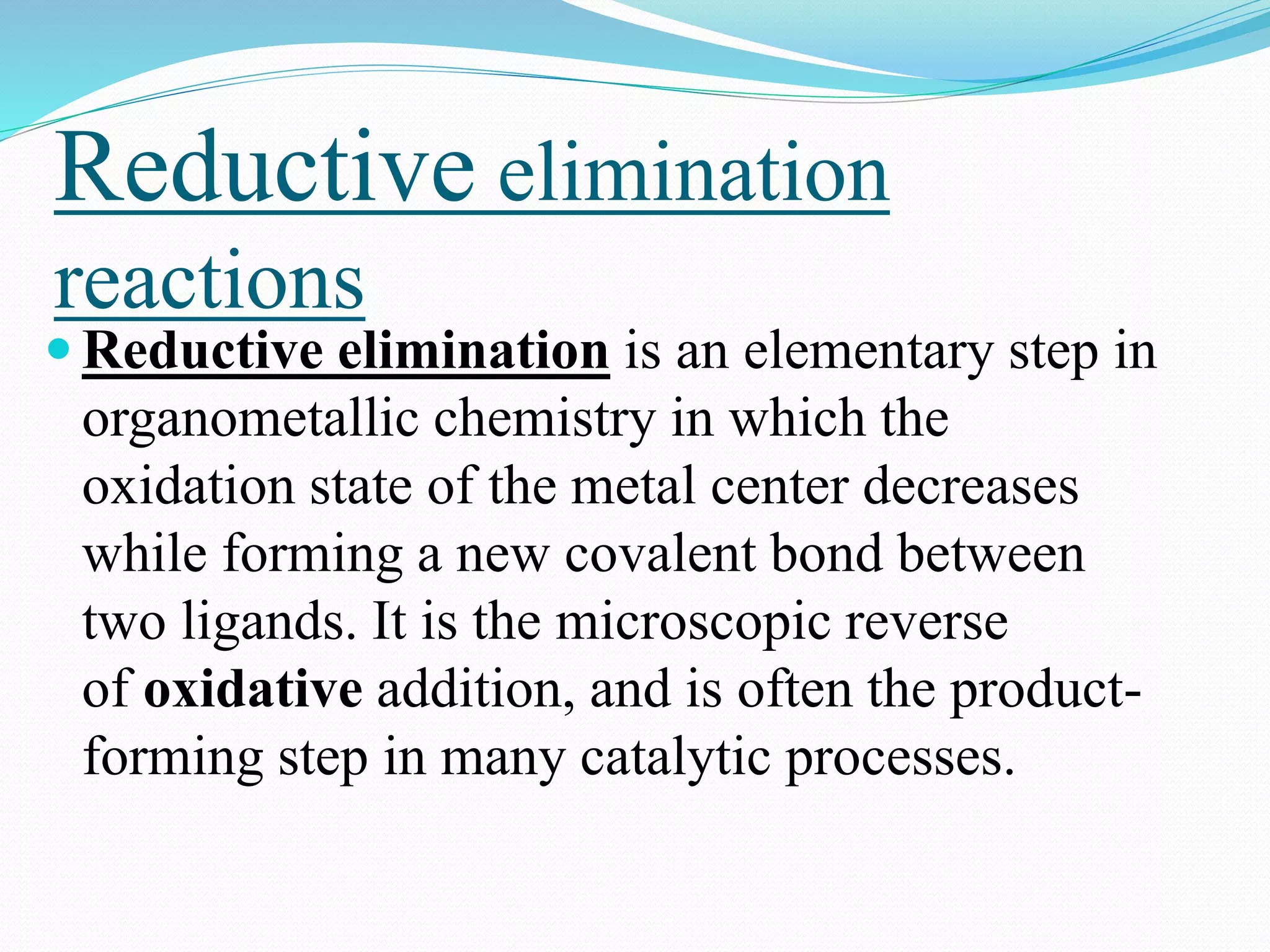 Reductive elimination reactions | PDF