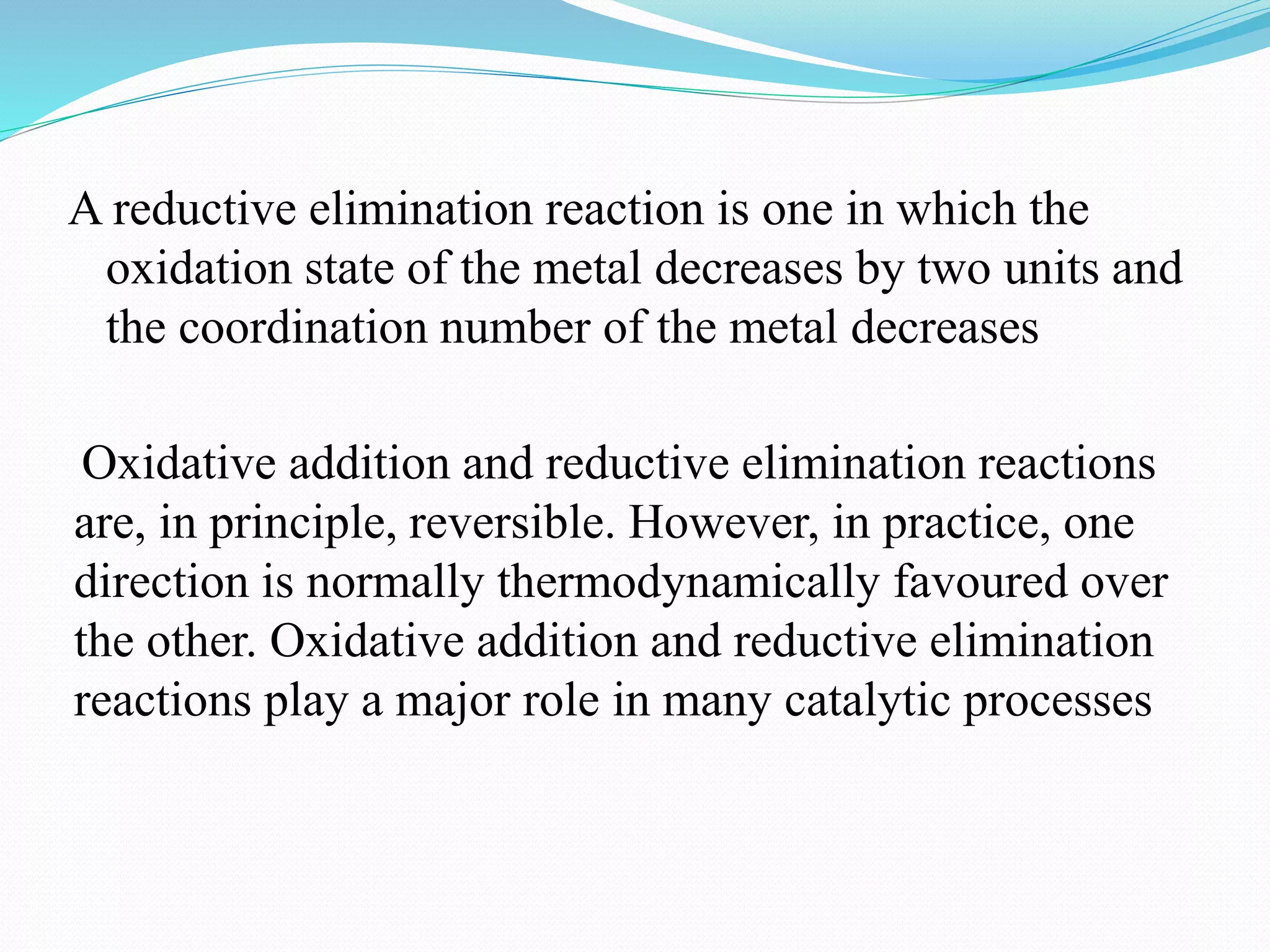 Reductive elimination reactions | PDF