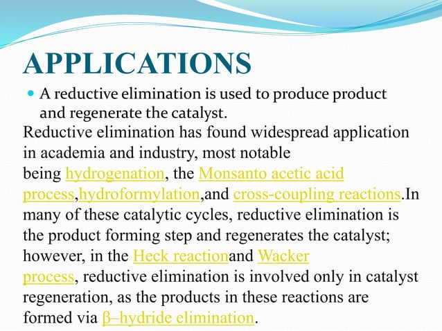 Reductive elimination reactions | PDF
