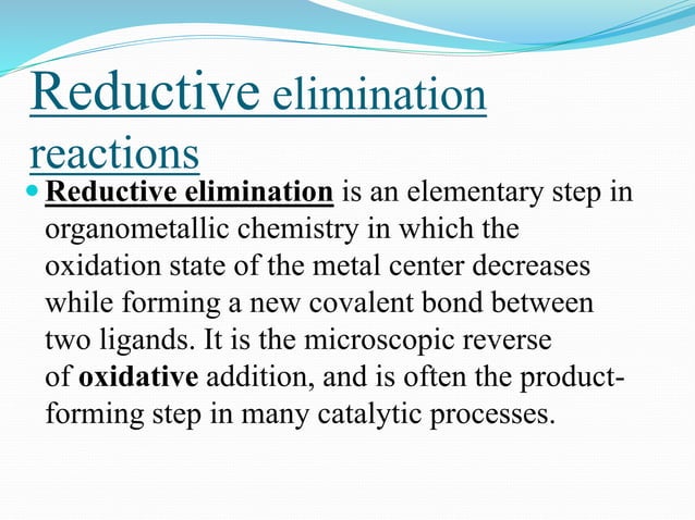 Reductive elimination reactions | PDF