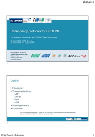 Redundancy for PROFINET networks - Frederic Depuydt & Philippe Saey, KU ...